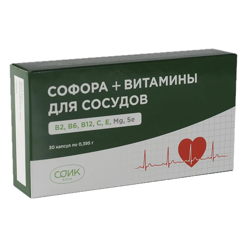 Софора+витамины Д/сосоудов капс №30 Соик