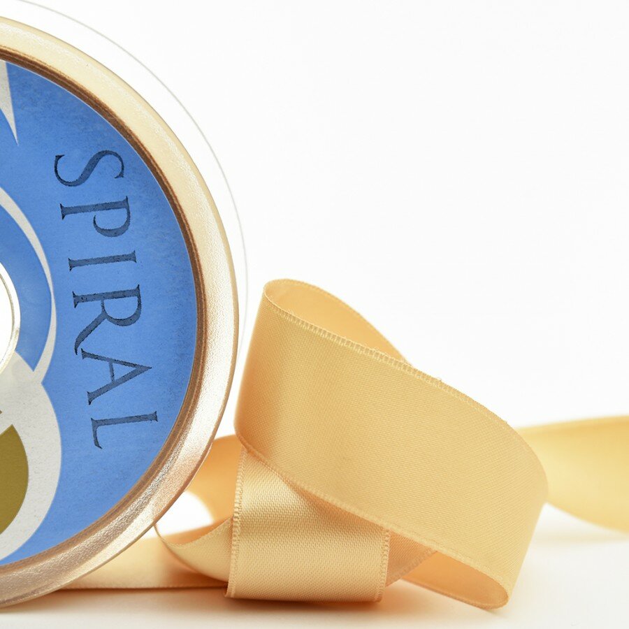 Лента атласная двусторонняя SAFISA, 3 мм, 100 м, цвет 63, бежевый