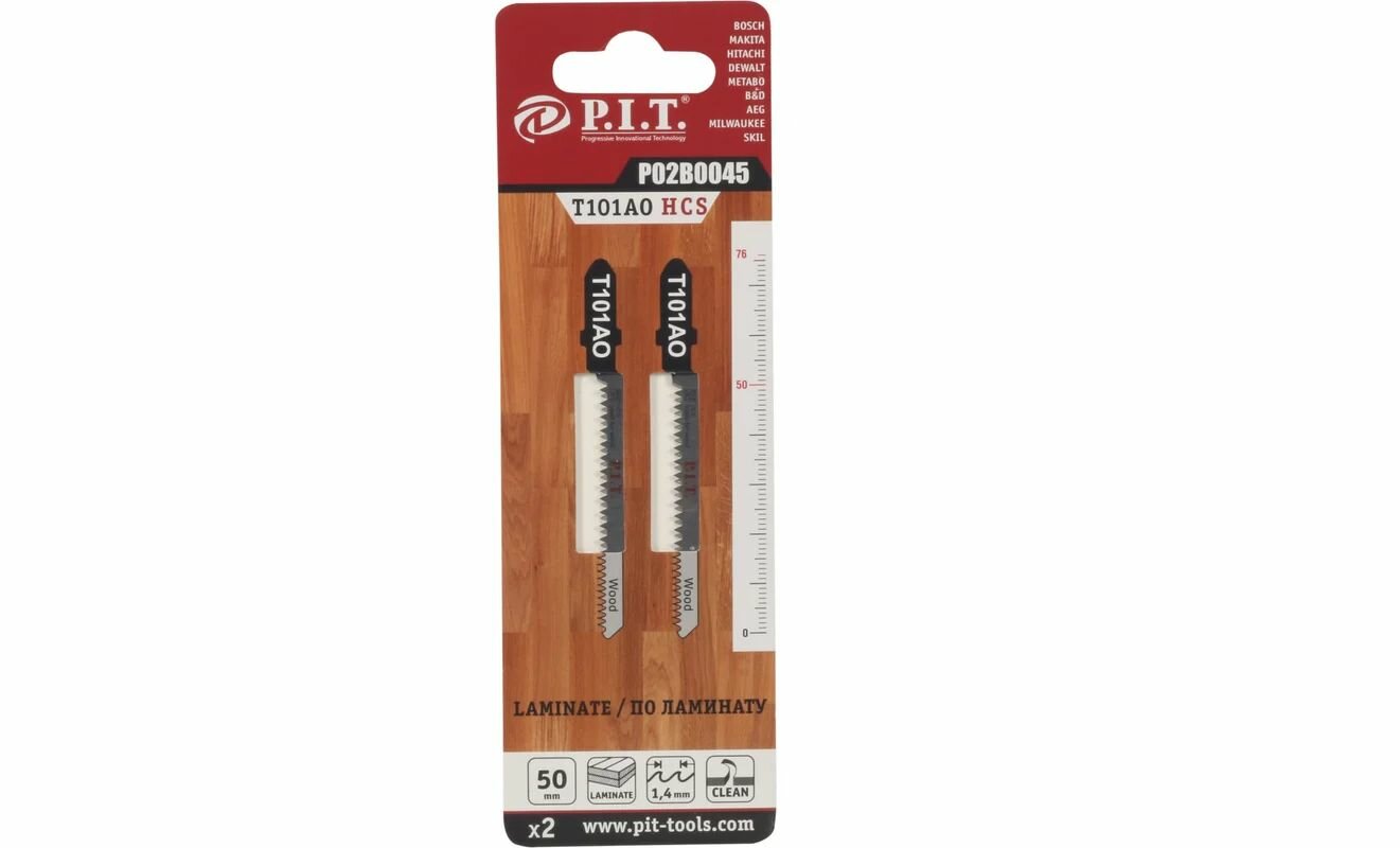 Пилка по ламинату Т101АО (2 шт; 50 мм) для лобзика P.I.T. P02B0045