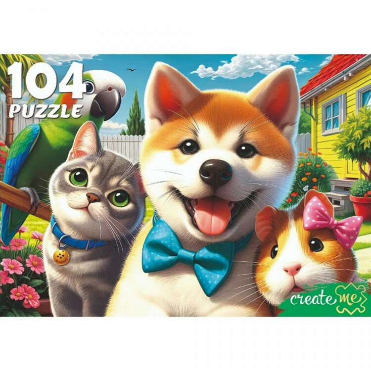 Пазл 104 элемента Селфи домашних животных (РК) арт. Ф104-4537