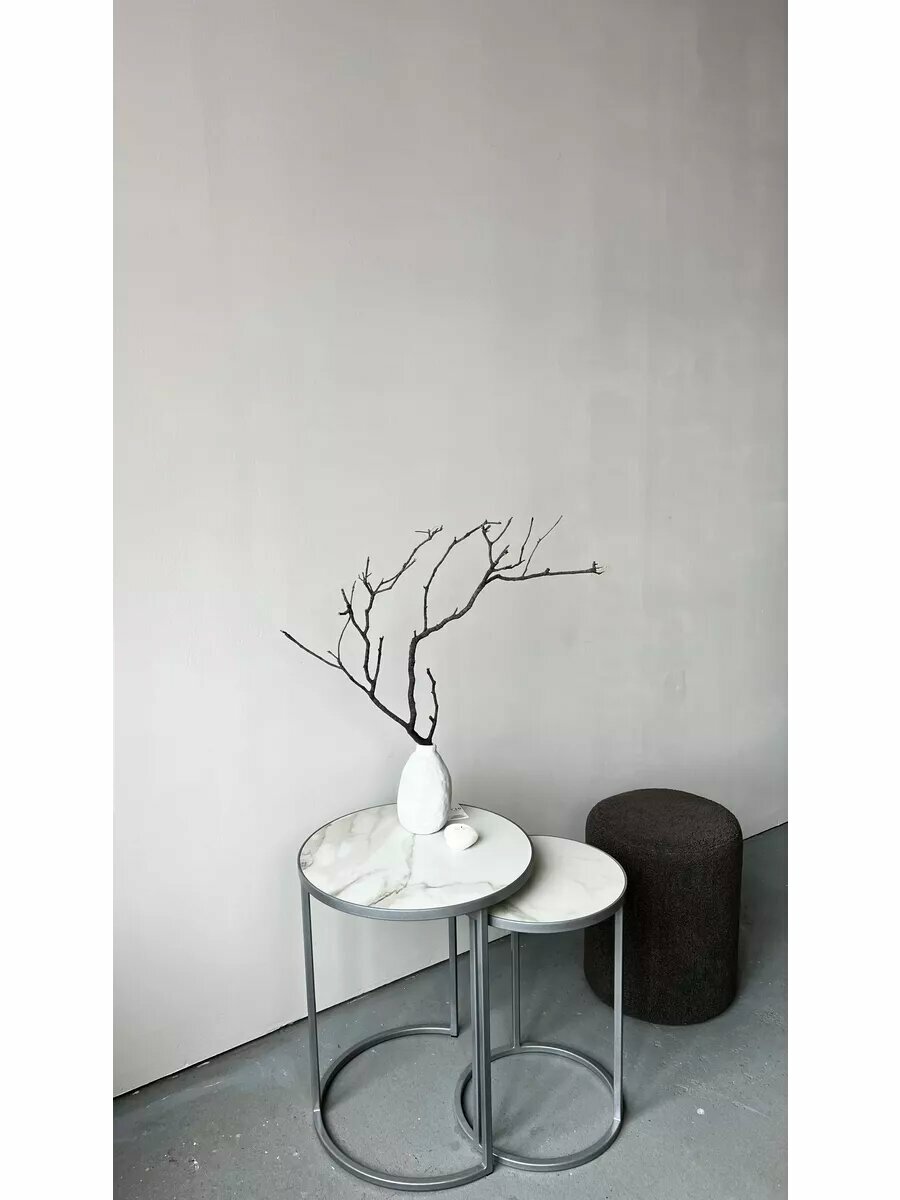 Комплект журнальных столов LUCHI "MARBLE серебристый, керамогранит/металл