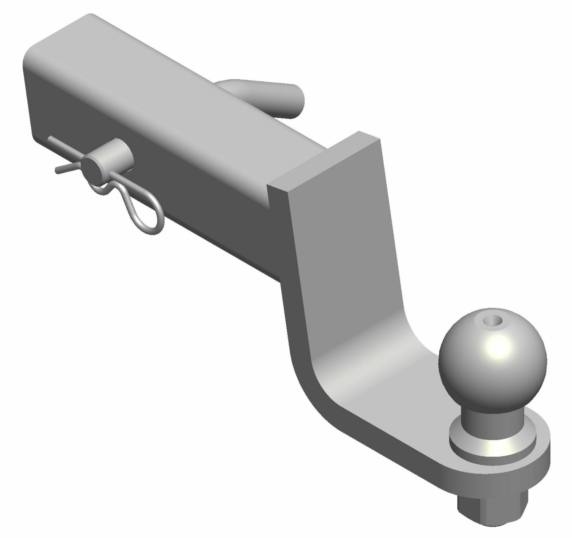 Фаркоп под квадрат оцинкованный под отверстие 50х50 мм (1800кг/75кг) (паспорт и сертификат) TY-05Z