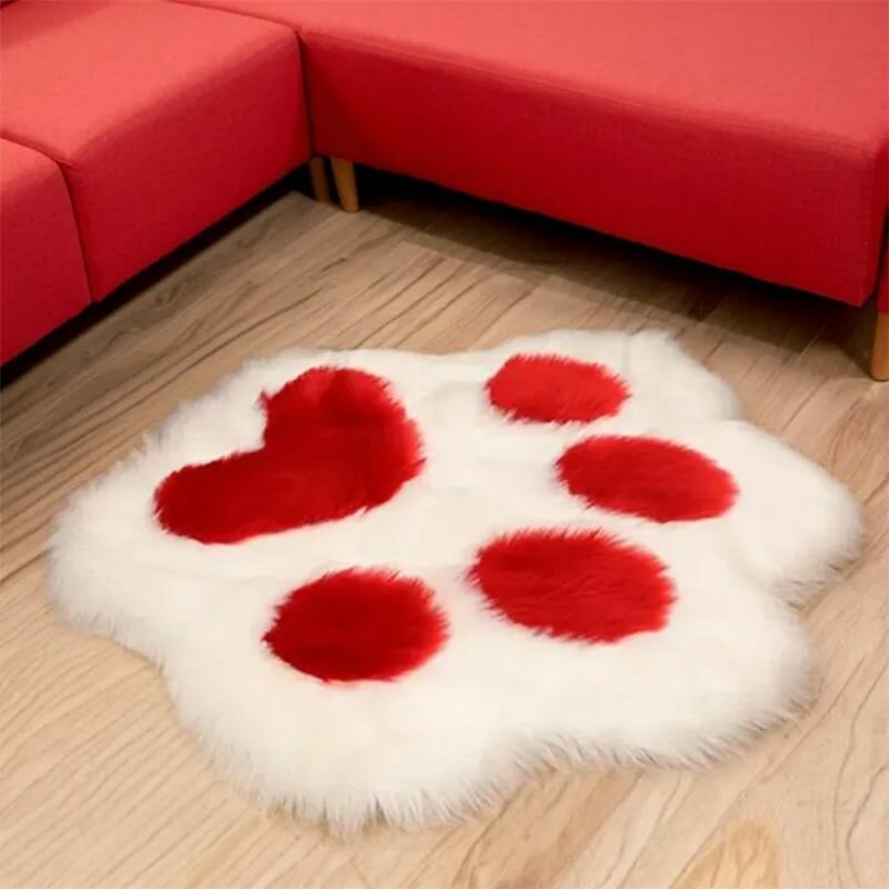 Меховой ковер, украшение из искусственного шерстяного плюша в форме медвежьей лапы, нескользящее дно 45х45 см, может использоваться в спальнях, гостиных, детских комнатах