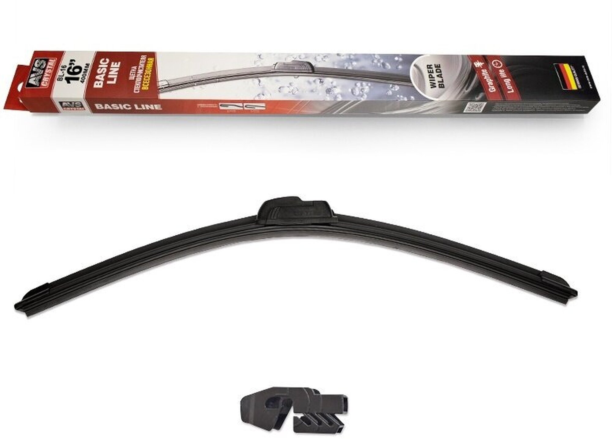 Щетки стеклоочистителя бескаркасные AVS BL-16 (40см), 1 шт. универсальные