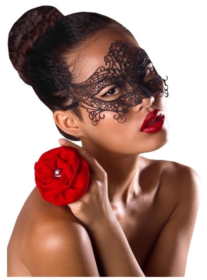 Маска карнавальная кружевная венецианская эротическая, с открытыми глазами, универсальный размер для БДСМ игр