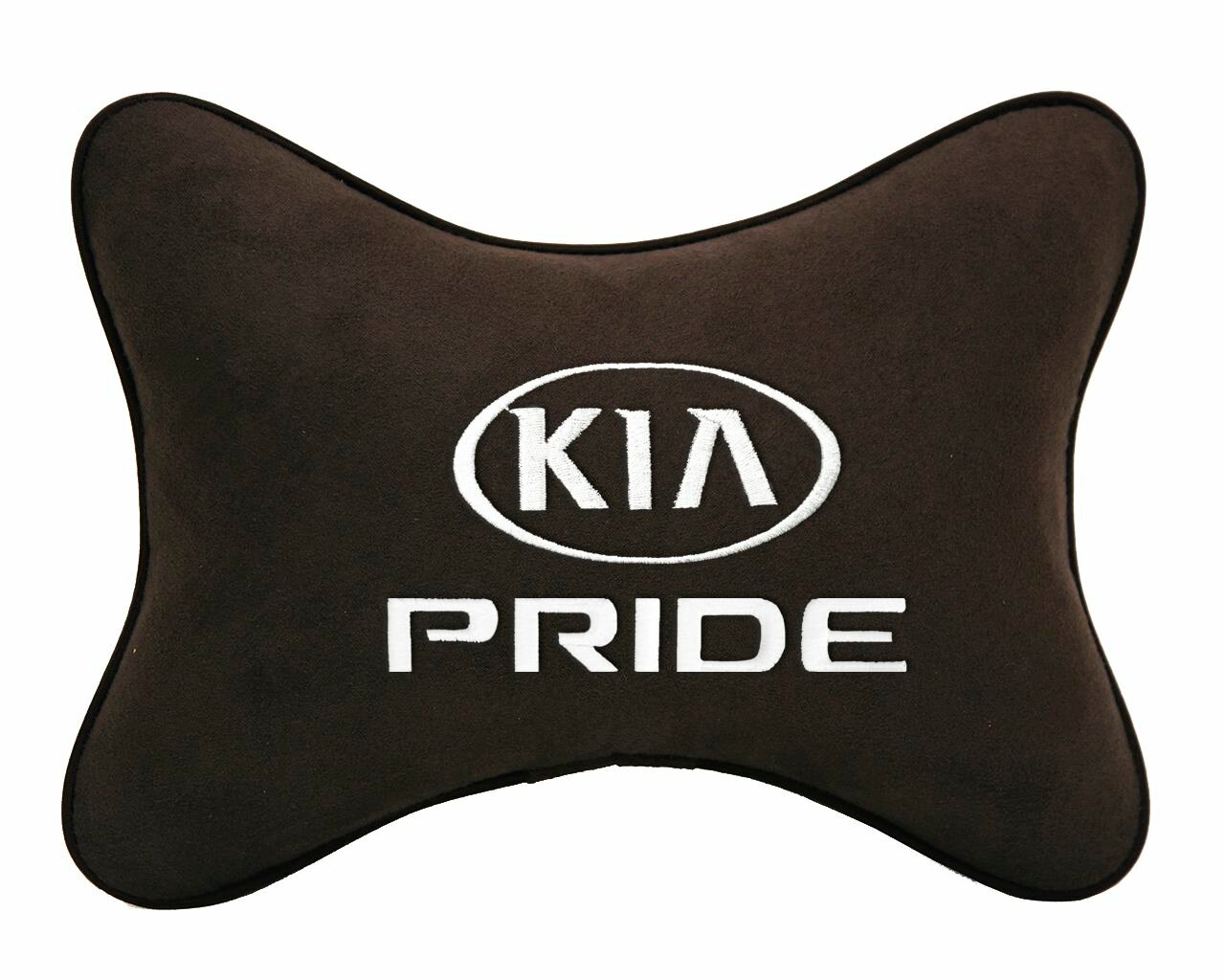Подушка на подголовник коричневая алькантара KIA Pride