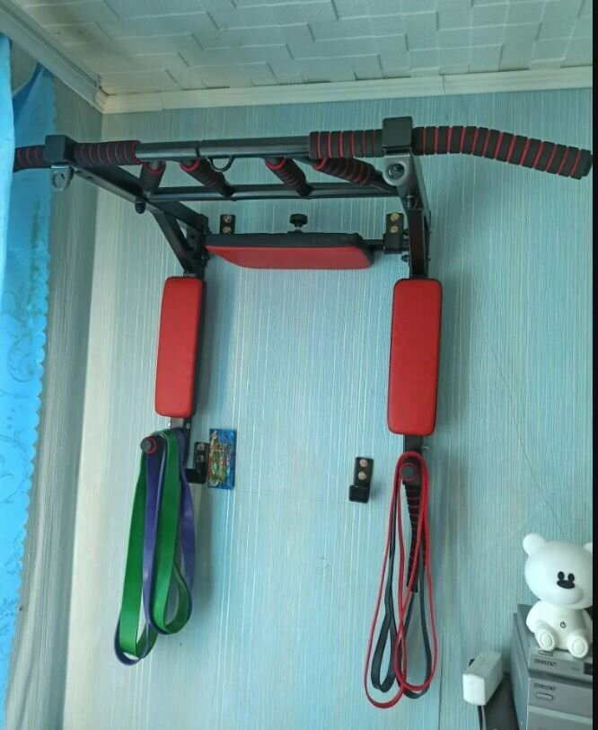 Турник Sportlim Брусья-Пресс 3в1 Мультихват Черно-красный