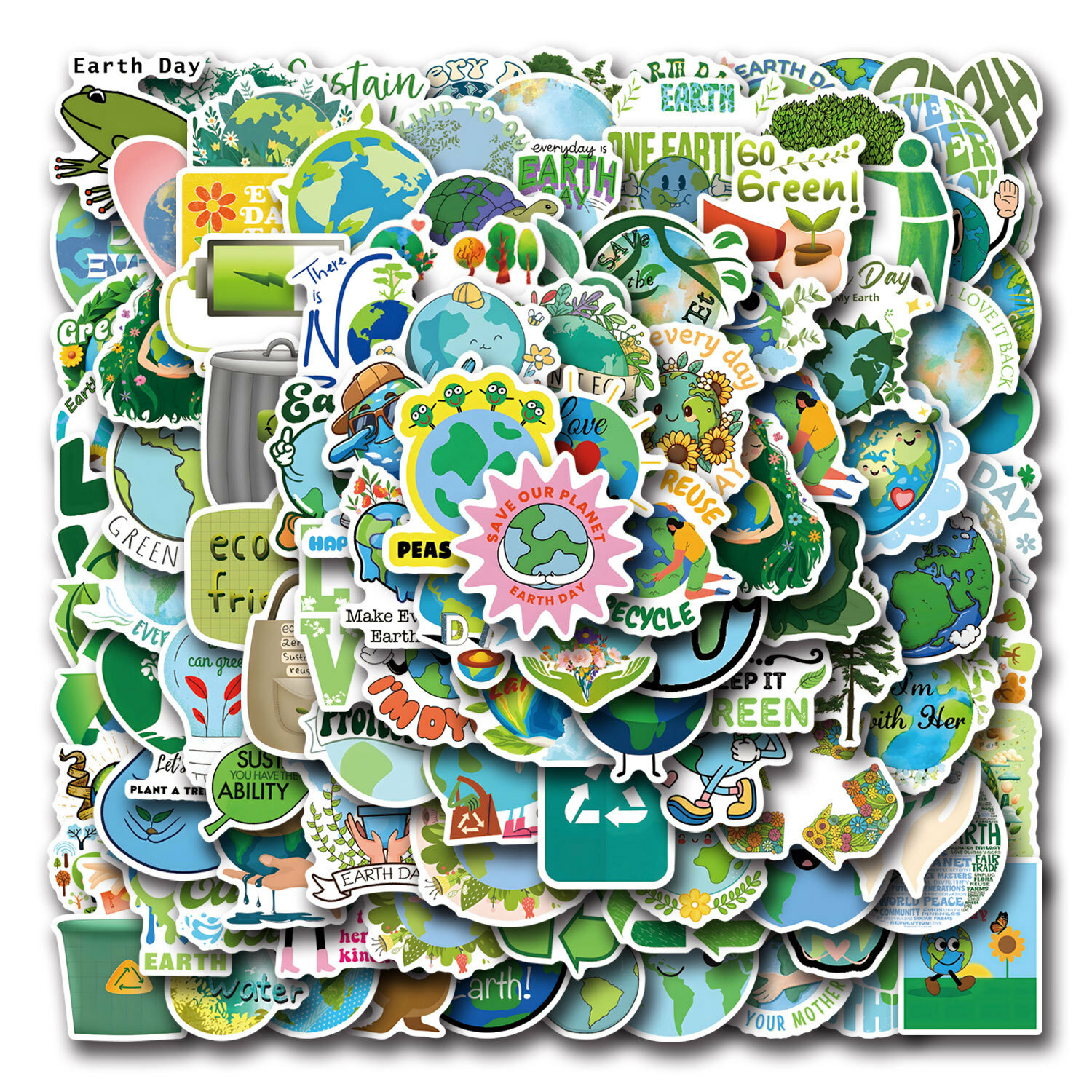 110 шт./упак. Наклейки ко Дню Земли, виниловые, водонепроницаемые, граффити для ноутбука, багажа, скейтборда, подростков