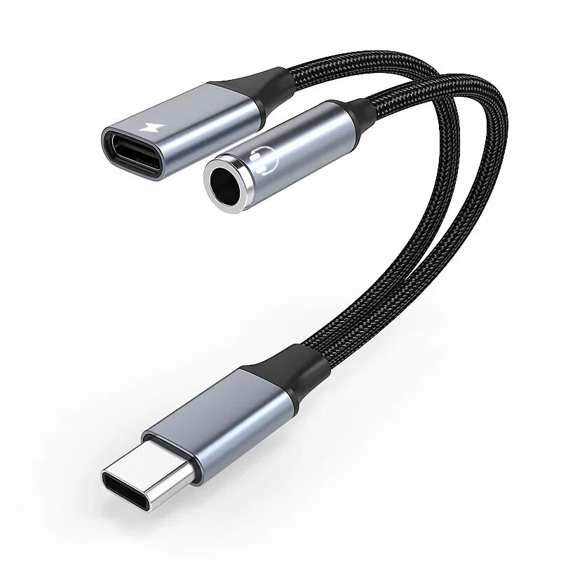 2 в 1 USB C на 3,5 мм адаптер для наушников и зарядного устройства Порт USB C PD 3.0 к Aux Audio Jack Кабель-ключ для быстрой зарядки Шнур C