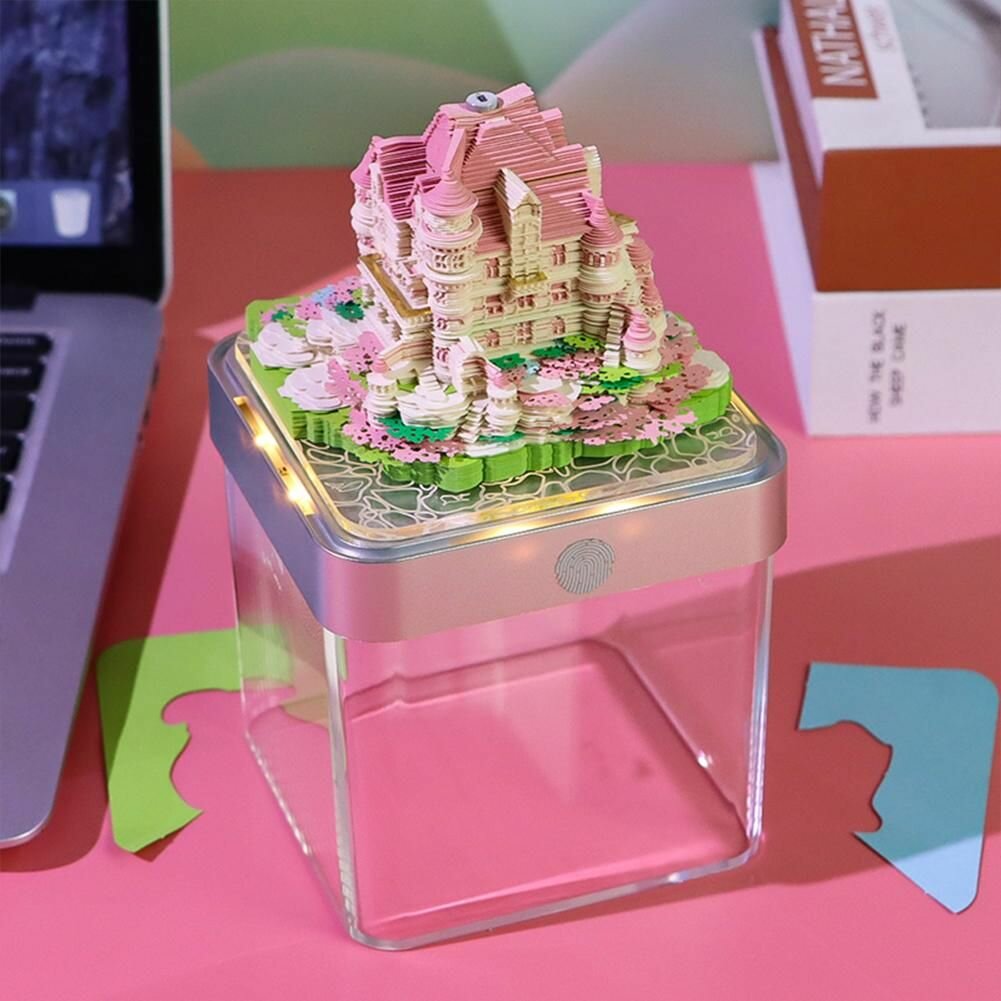 Календарь-блокнот на 2025 год светящаяся романтическая бумажная скульптура в 3D-панораме неба в саду замка