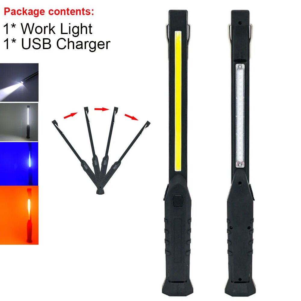 Портативный прожектор zxjien 1000LM COB красный синий стробоскоп