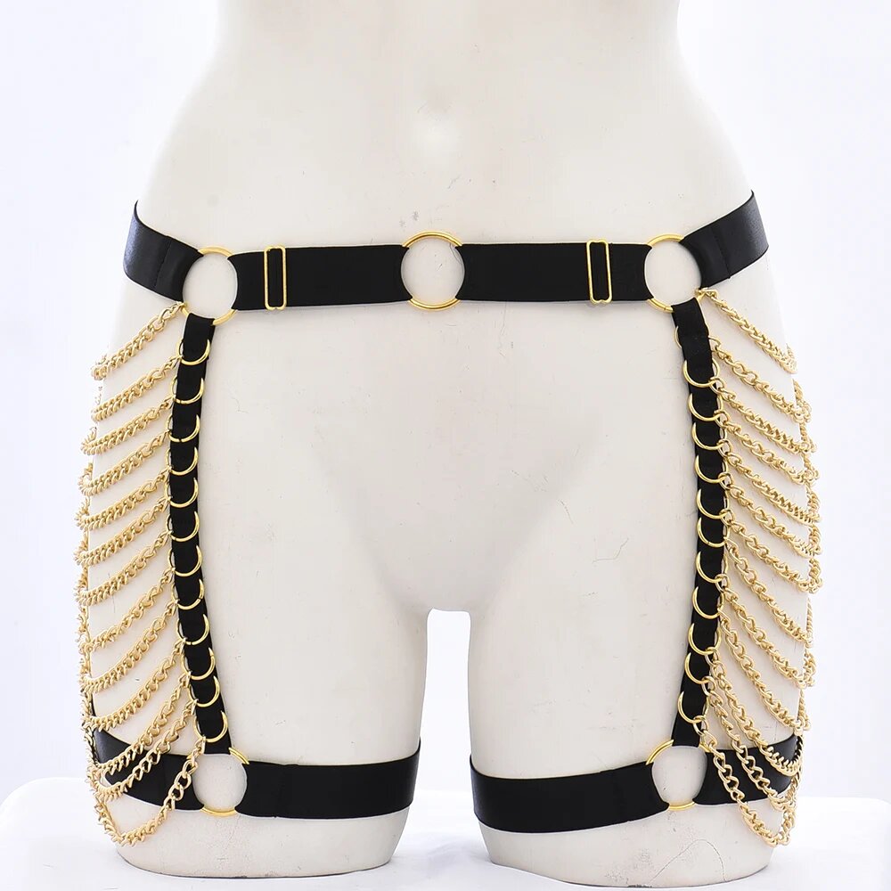Красный женский сексуальный комплект ремней, женское нижнее белье, фетиш, цепочка для тела, аксессуары, укороченный топ, регулируемая портупея, боди-клетка