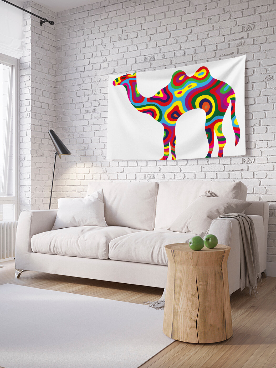 Фотопанно на стену горизонтальный постер 100х150 "Пятнистый верблюд", JoyArty