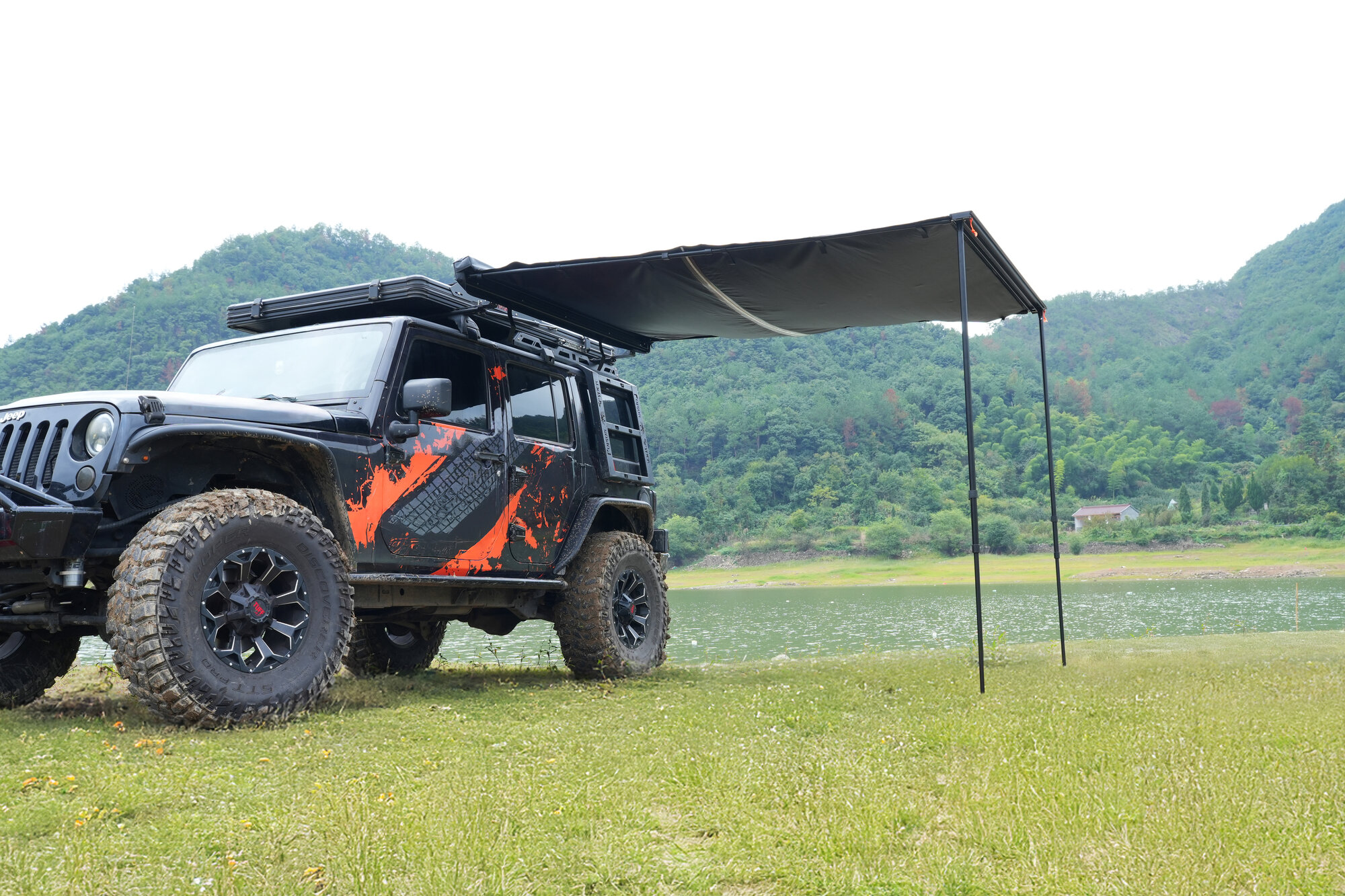 Маркиза автомобильная РИФ раскладная 2х2,5 м, оксфорд 420D, черный