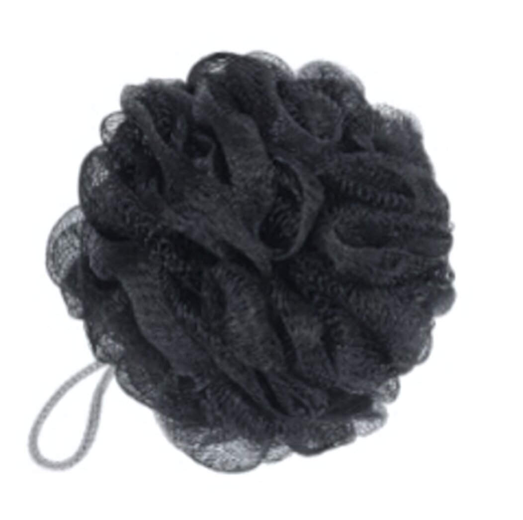 Мочалка полипропиленовая шар 'Lappy', черная, 30 гр, с петлей для подвешивания