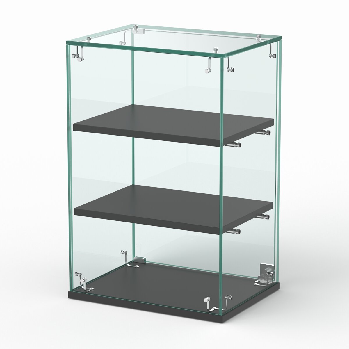 Витрина "сладость" №10А-П для выпечки настольная с прямыми полками пдсп, Черный