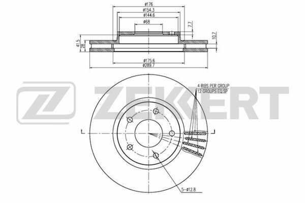 Диск торм. перед. Nissan Pathfinder 12-, Quest 11-