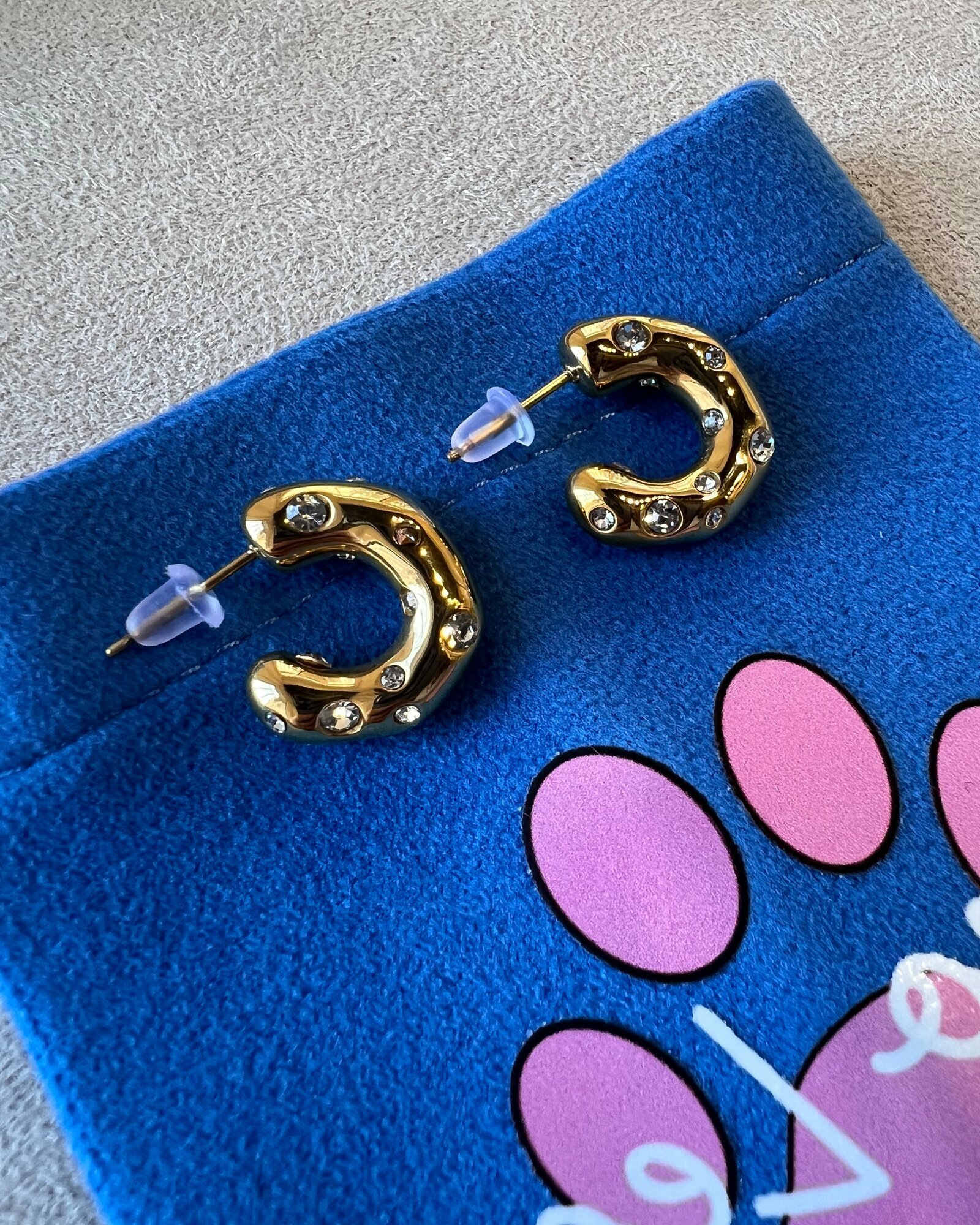 Серьги пусеты, кристалл