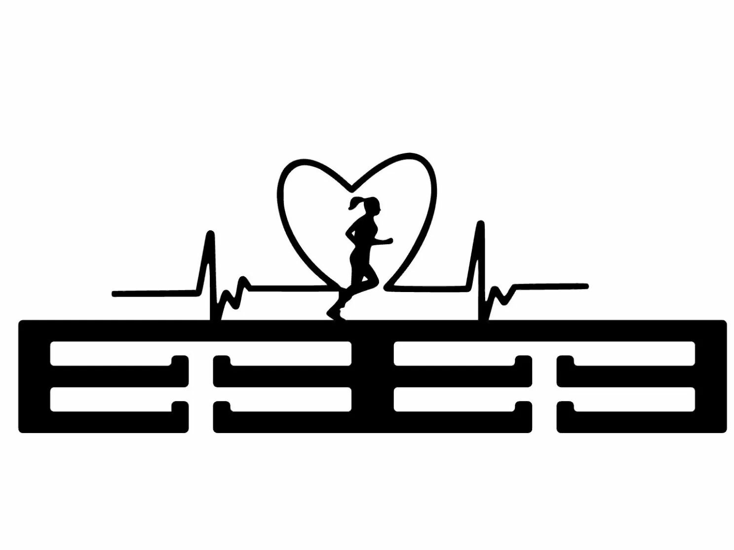 Медальница "Бегунья", для легкой атлетики, пластик, 16x40 см, черная