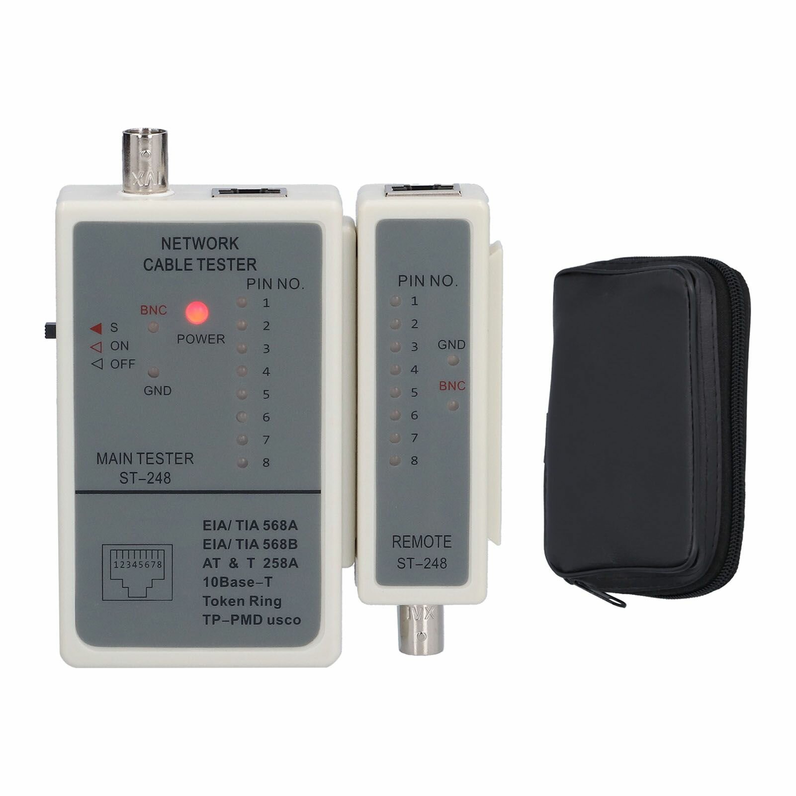 Тестер кабеля 248 RJ45/RJ12/RJ11 автосканирование 9V