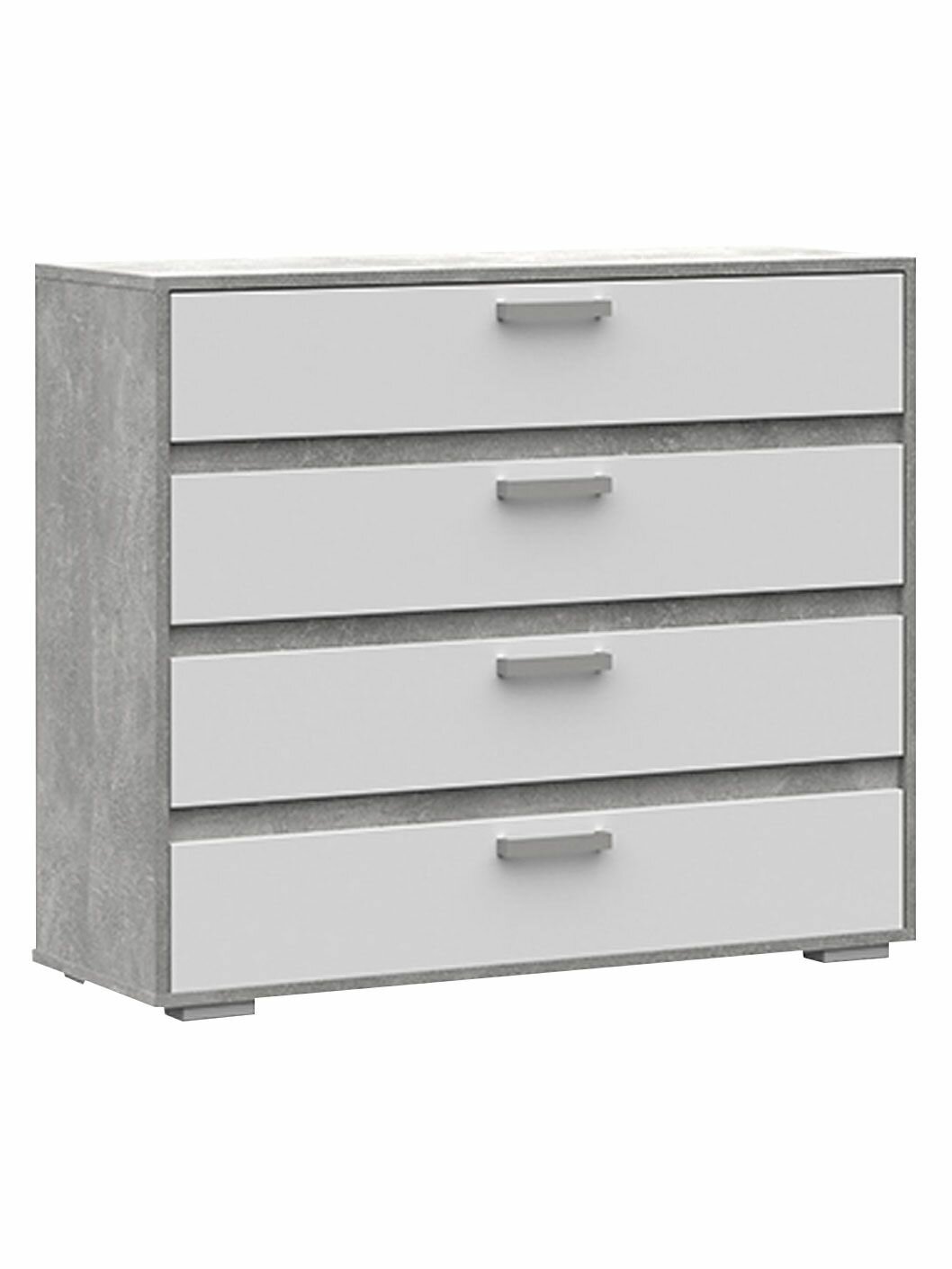 Комод для одежды и хранения вещей Амбер с ящиками, 99.5х35.4х83.6 см, Ателье светлый / Белый