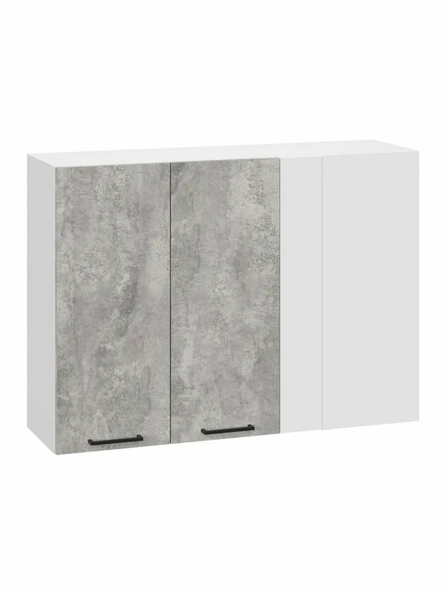 Кухонный модуль навесной, шкаф угловой Урбан с полками, с доводчиками, 100х29.6х72 см, Белый / Цемент светлый