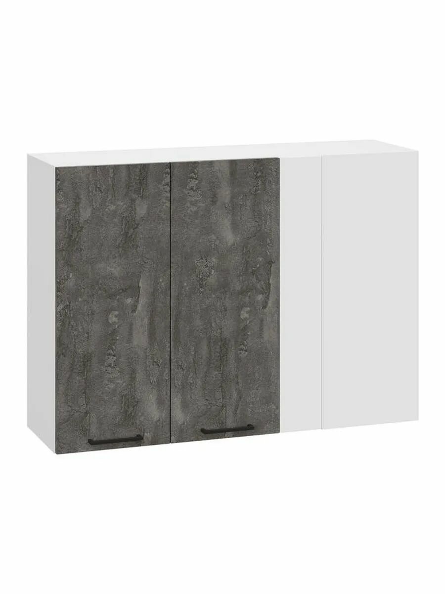 Кухонный модуль навесной, шкаф угловой Урбан с полками, с доводчиками, 100х29.6х72 см, Белый / Камень темный