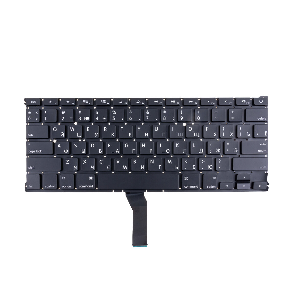 Клавиатура для ноутбука MacBook Air 13 2011 (A1369), Air 13 2017 (A1466) (прямой Enter RU) <черный>