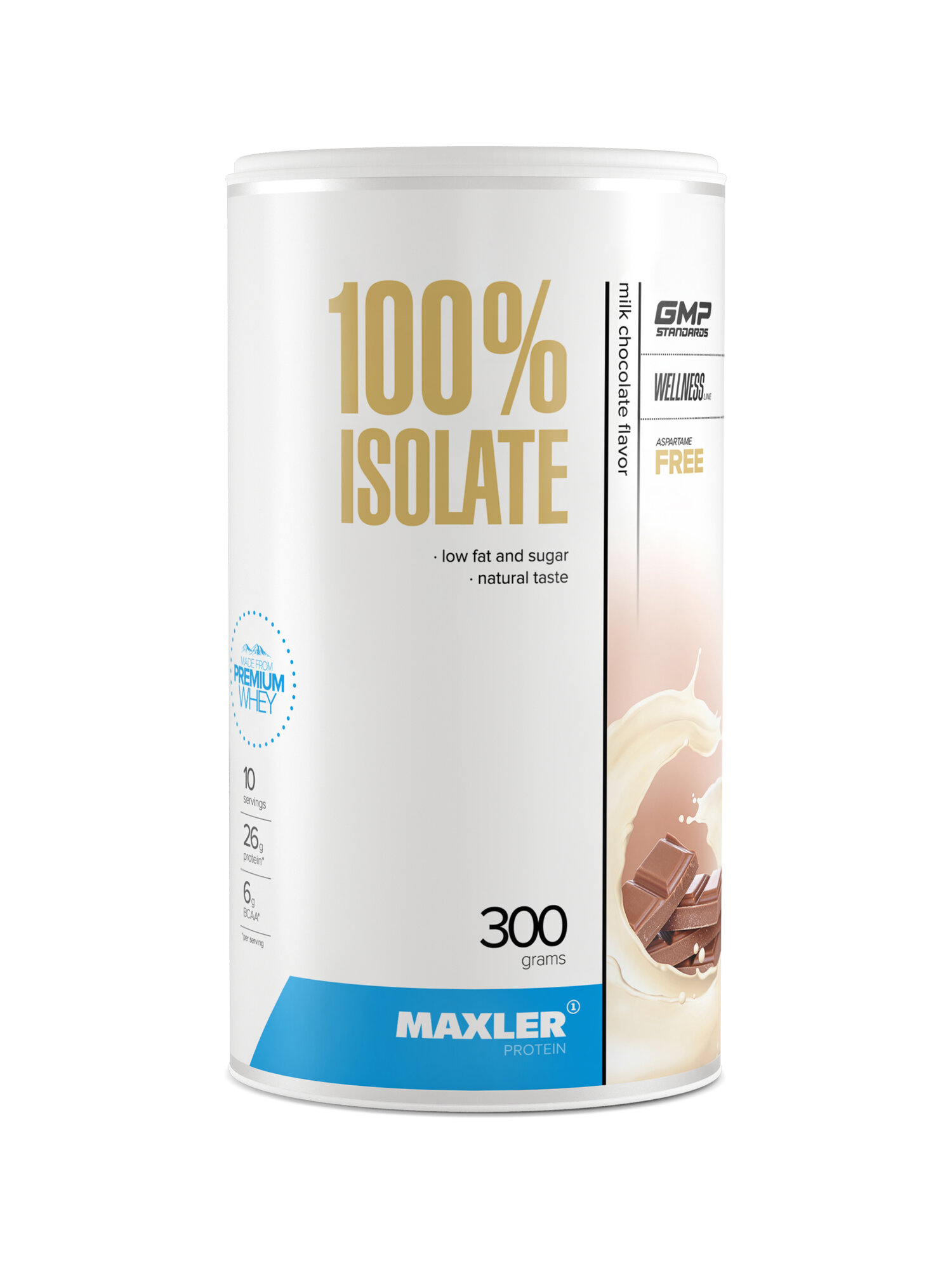 Изолят сывороточного протеина Maxler 100% Isolate (90% protein), порошок, 300 г - Молочный шоколад
