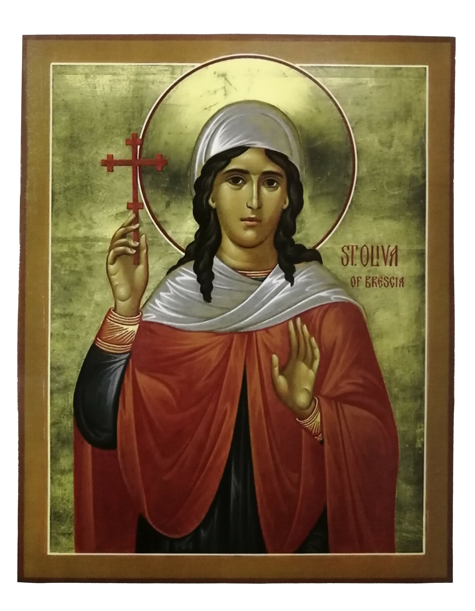 Святая Оливия Брешианская - покровительница огня и молний - православная икона