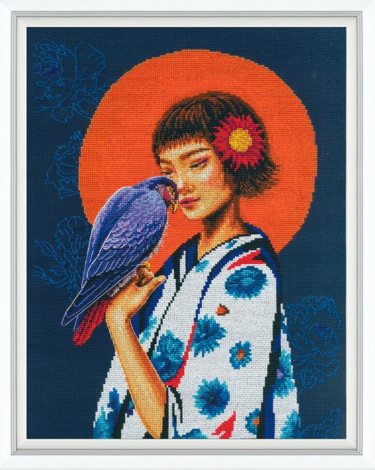 Набор для вышивания РТО #M1072 Птица в нежных руках - Свобода в сердце, Счетный крест, 28 х 36 см