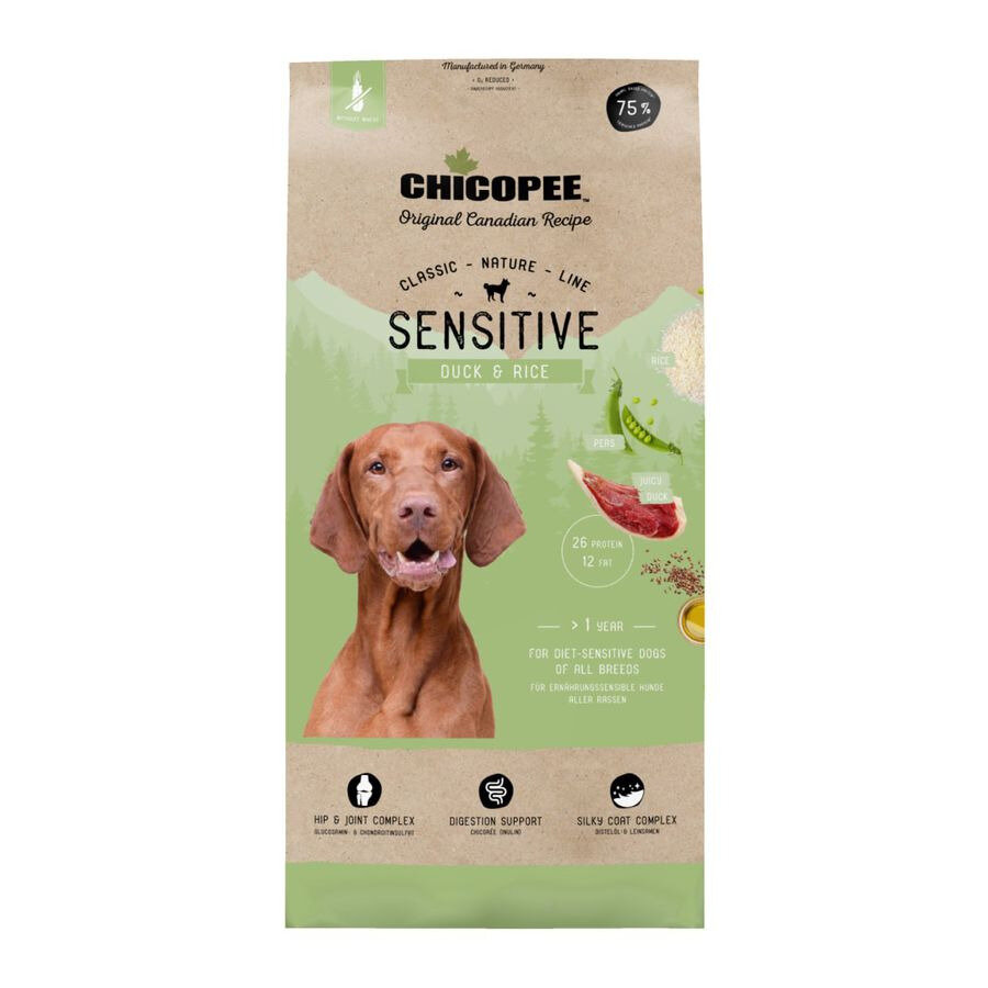 Chicopee CNL Sensitive сухой корм для собак, с чувствительным пищеварением, с уткой и рисом, 2 кг