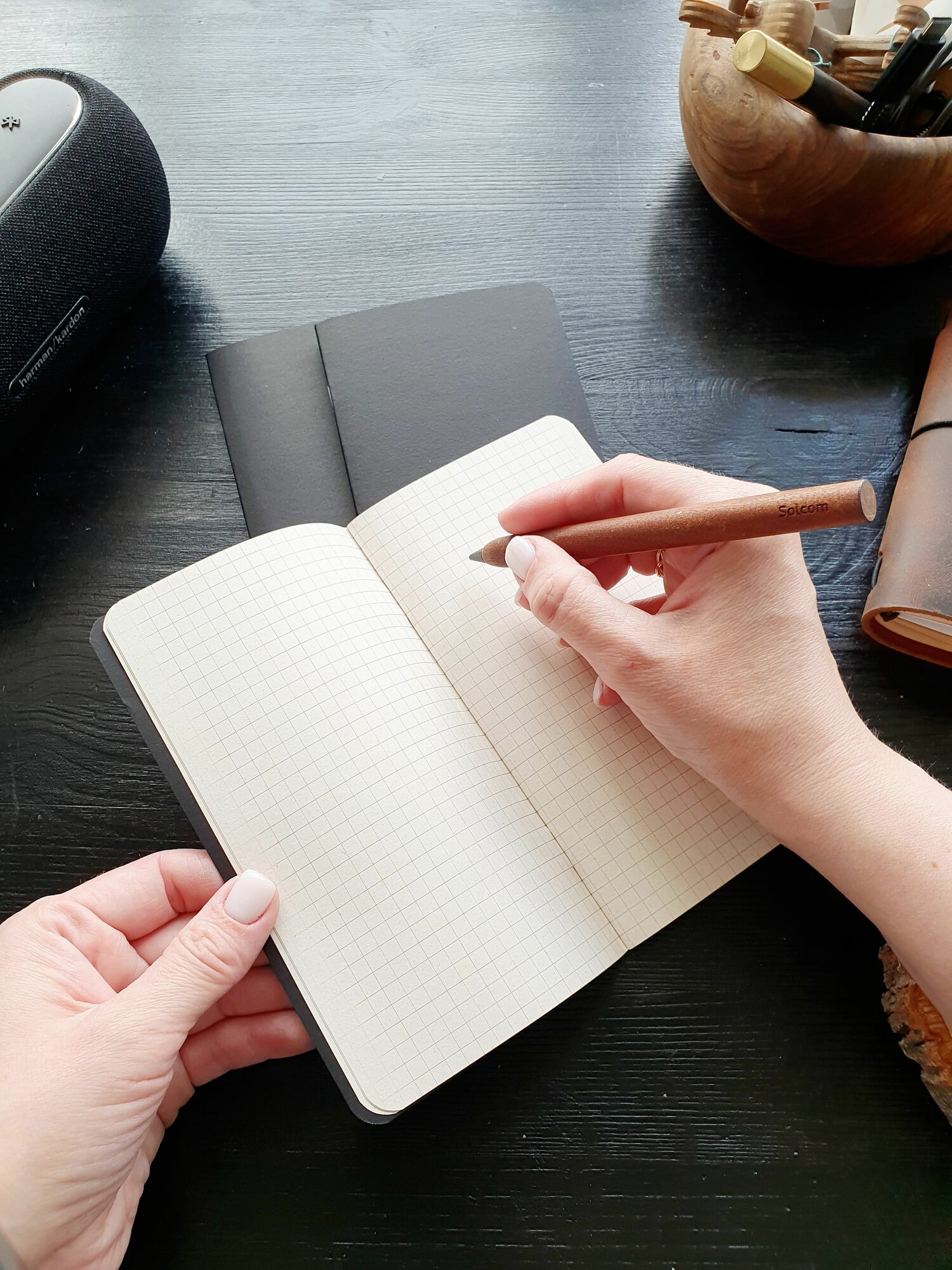 Сменные блокноты формата Midori Personal (9,5х17см) в клетку, запасные тетради 3 штуки по 30 листов