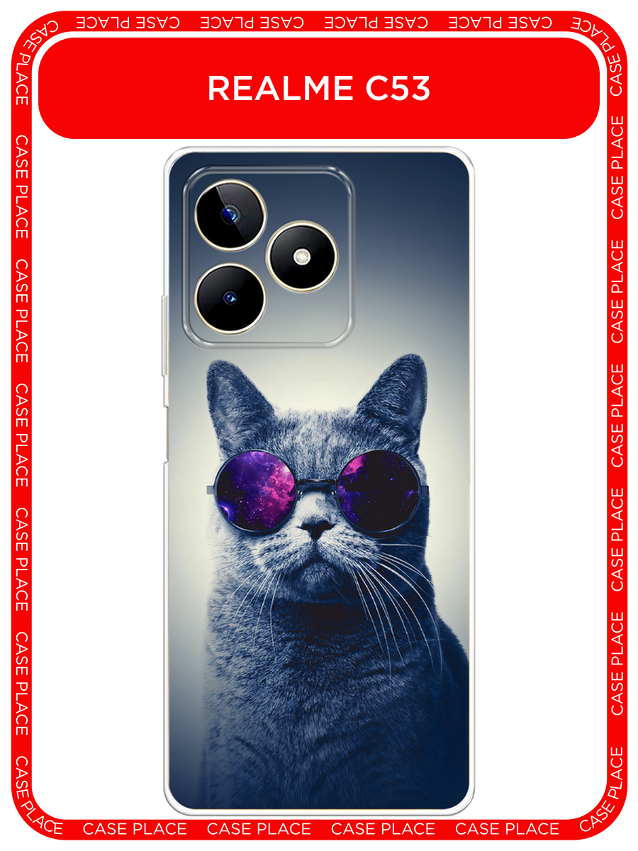 Чехол на Realme Note 50 / Реалми Нот 50 с принтом Космический кот