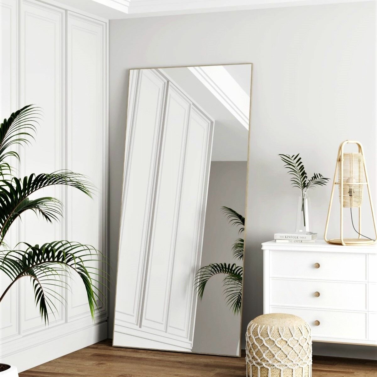 Зеркало интерьерное большое в полный рост настенное в раме лофт прямоугольное в прихожую или в комнату TODA ALMA 192х90 см