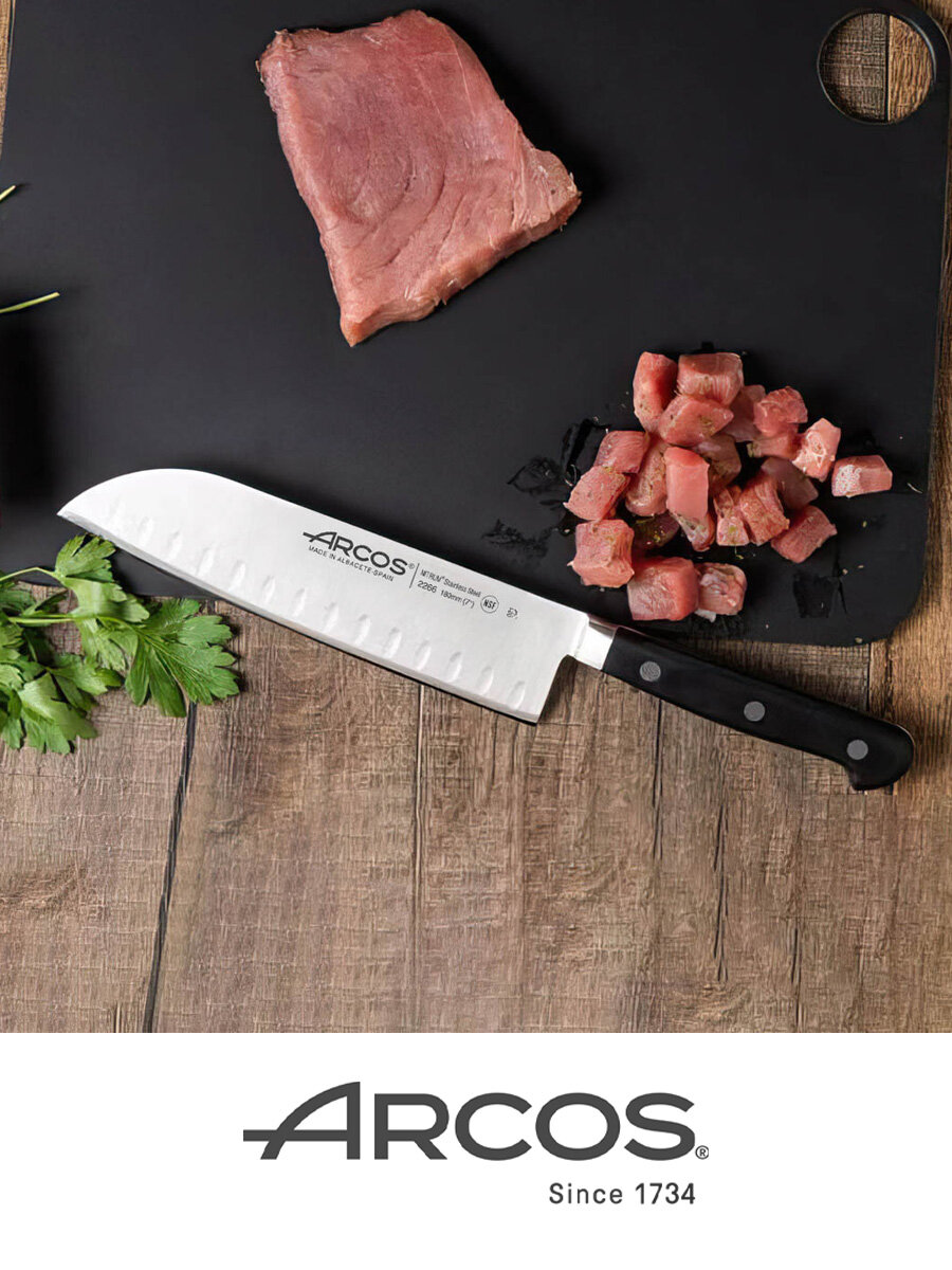 Нож Сантоку Arcos Opera, лезвие 18 см, нержавеющая сталь NITRUM