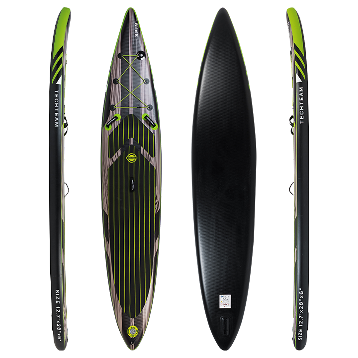 Сапборд TechTeam SPIN 12'7" (383x72x15 см) grey надувной SUP