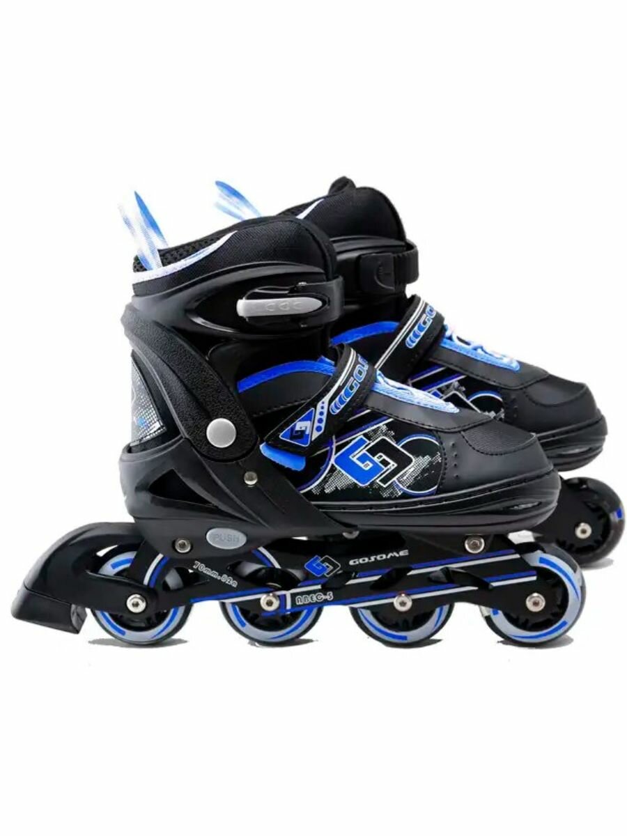 Детские ролики раздвижные, переднее колесо светится, размер 30-33