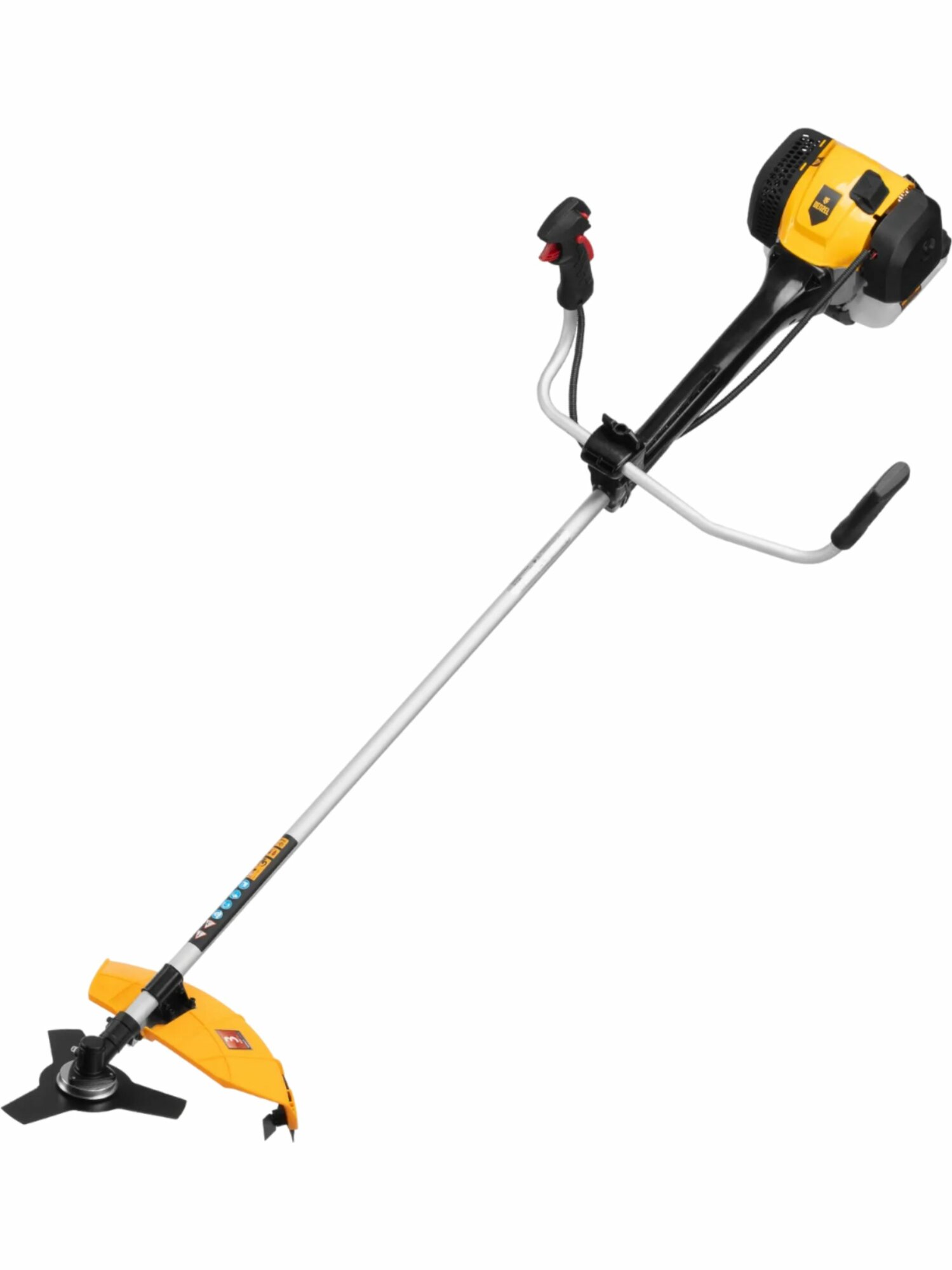 Триммер бензиновый Denzel DGT-52-PRO, 52 см3, неразъемная штанга, желтый/черный