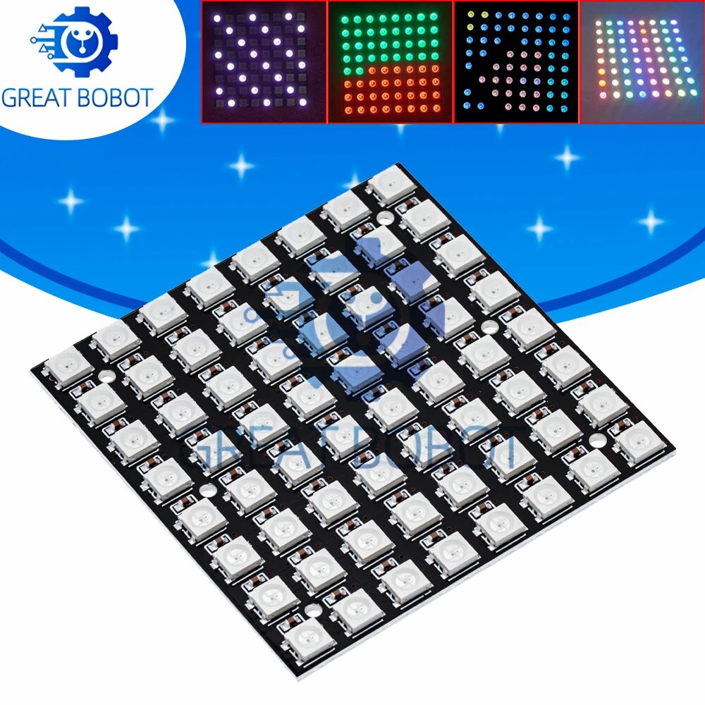 Адресная светодиодная матрица WS2812B 8x8