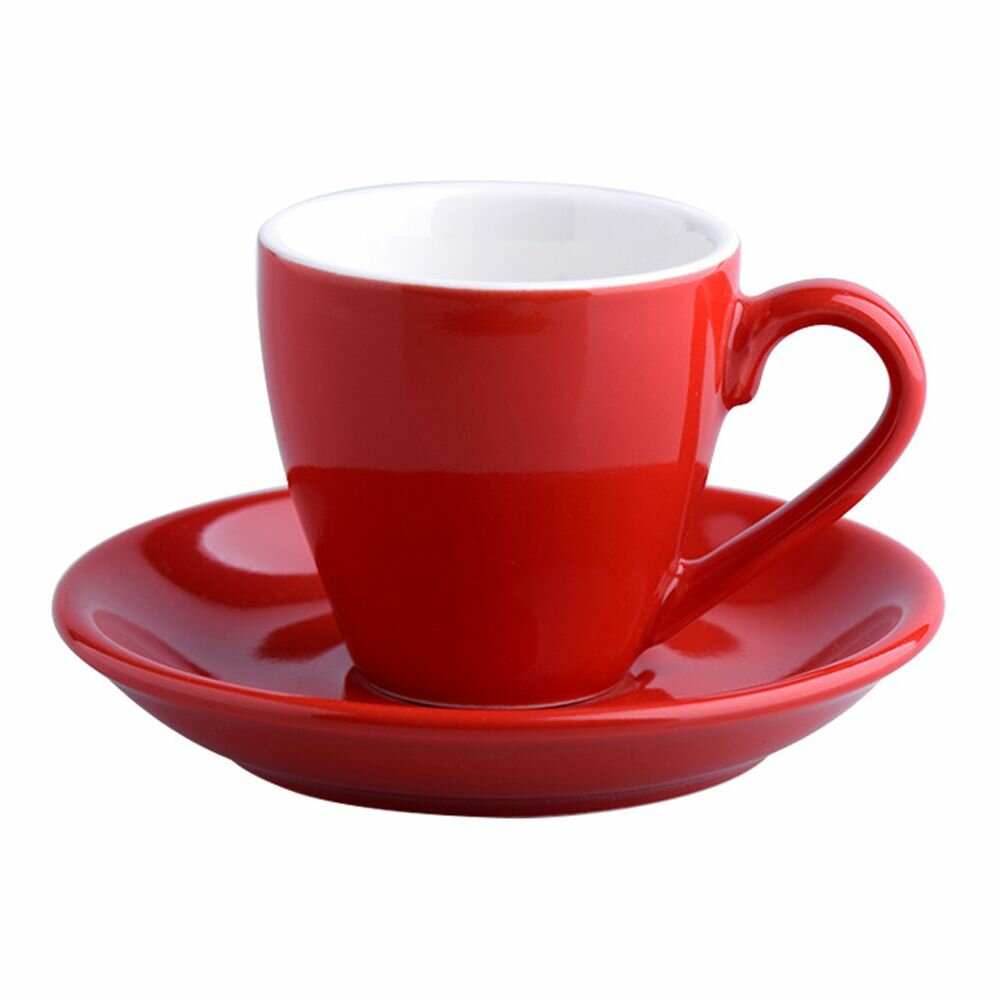 Фарфоровая чашка для эспрессо с блюдцем, чашка для эспрессо, 80 мл / 2,7 унции, черный