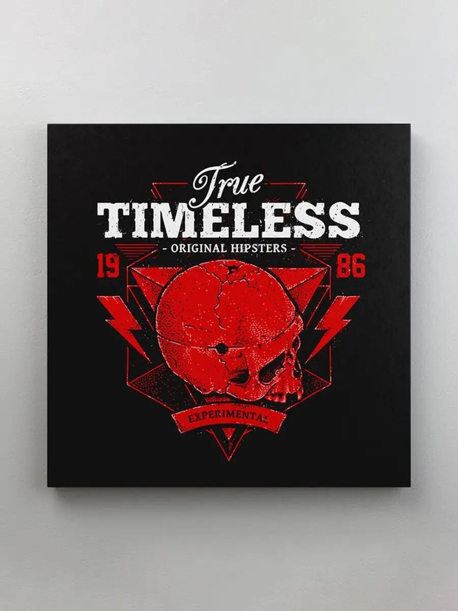 Интерьерная картина на холсте "Иллюстрация - красный череп" размер 35x35 см