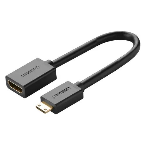 Кабель аудио-видео UGREEN 20137, mini-HDMI (m) - HDMI (f) , ver 2.0, 0.22м, черный
