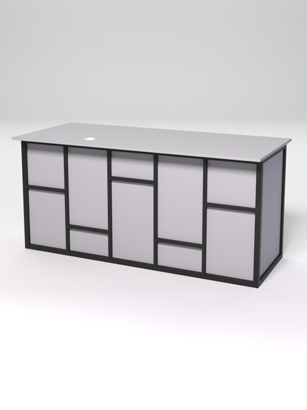 Стол двухтумбовый офисный С-07А "стронг" в стиле лофт декор №3, Серый