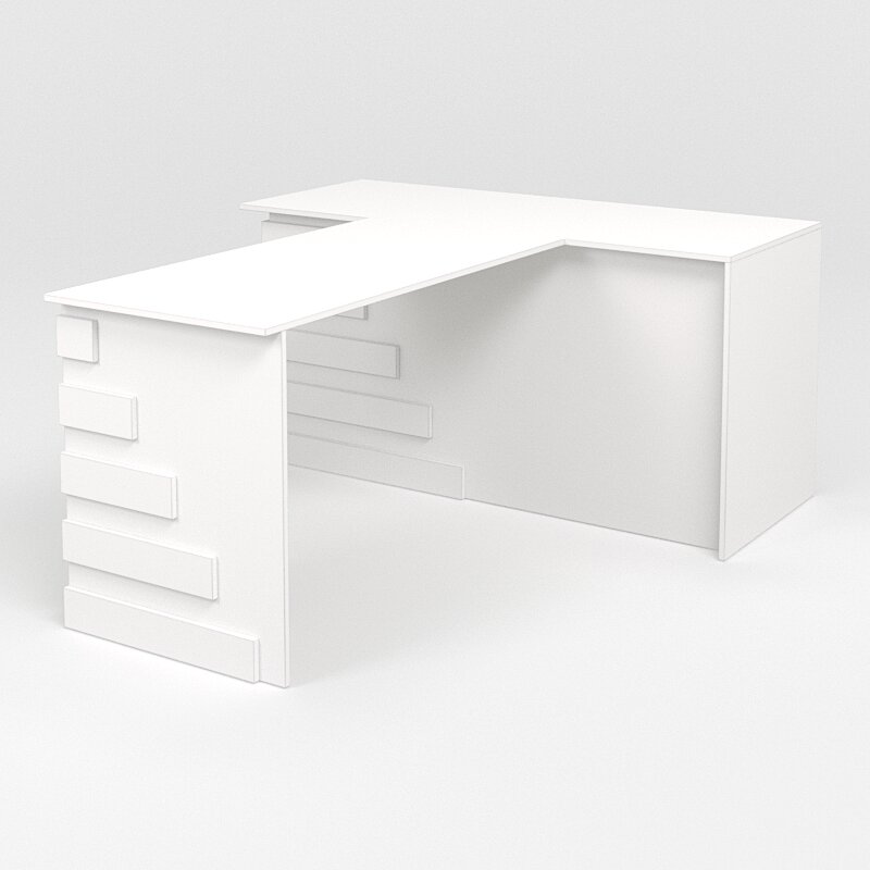 Стол руководителя №8 с приставкой брифингом, Белый. Производитель товара - компания Westcom.