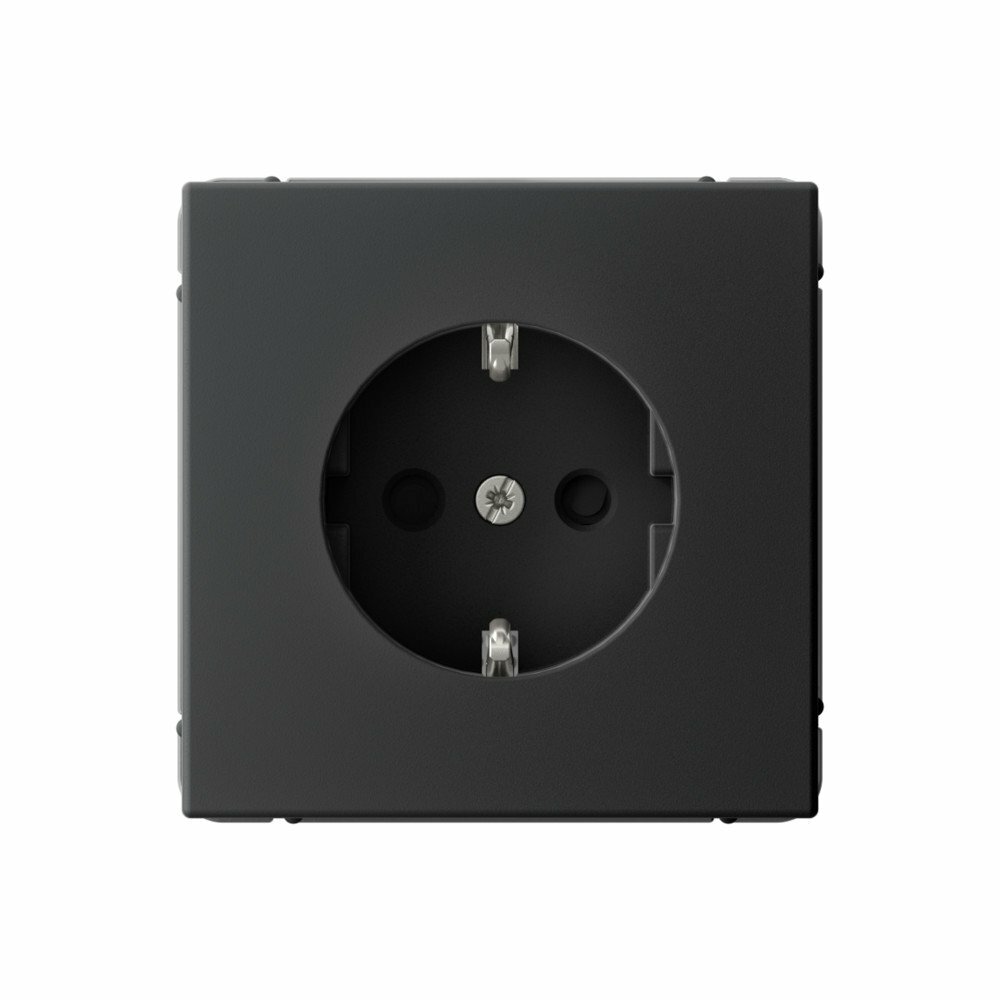 Systeme Electric ArtGallery Карбон Розетка с заземлением со шторками, 16А, механизм, GAL001045