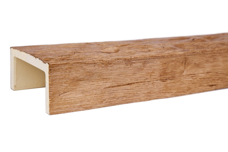 Балка из Полиуретана Уникс Славянский Стиль СС2 Светлый Дуб Д2000хШ150хВ75 мм Грубая Обработка Топором.