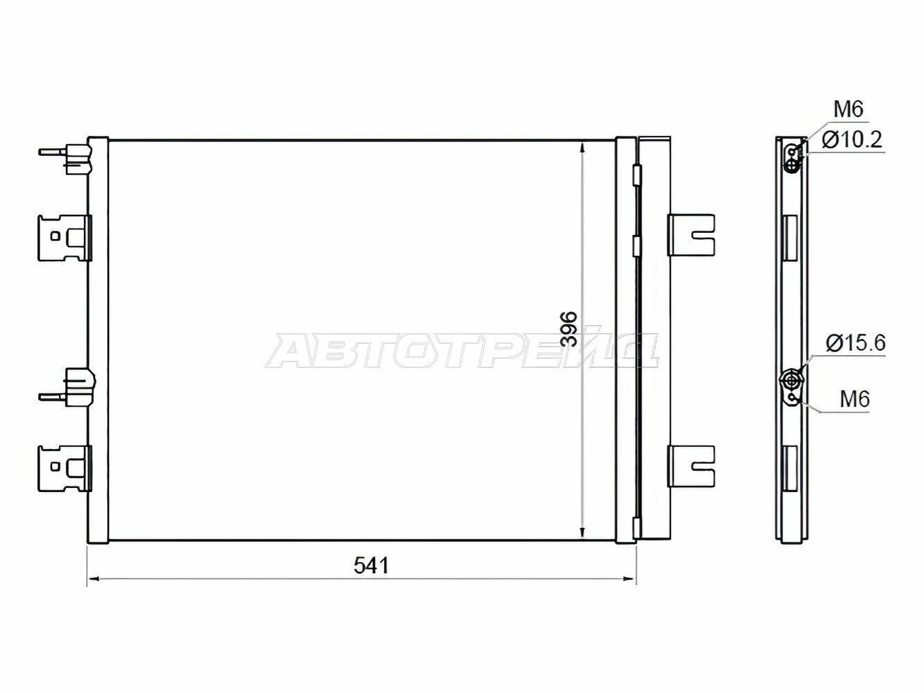 Радиатор кондиционера для Ниссан Альмера, Рено Дастер, Логан, Меган, Сценик арт STDC01394B0 SAT