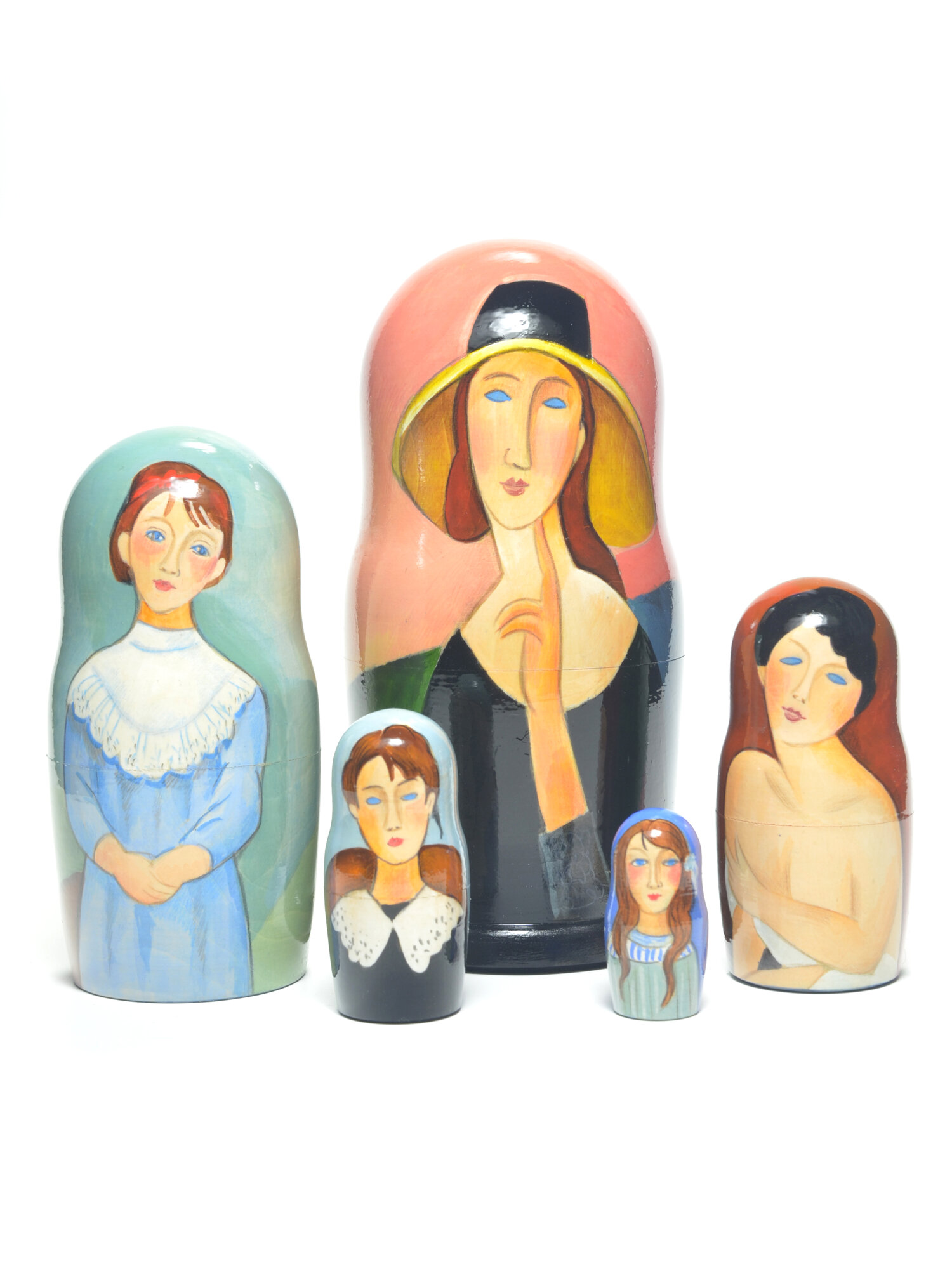Амедео Модильяни. Матрешка (5) с художественной росписью. Ручная работа.