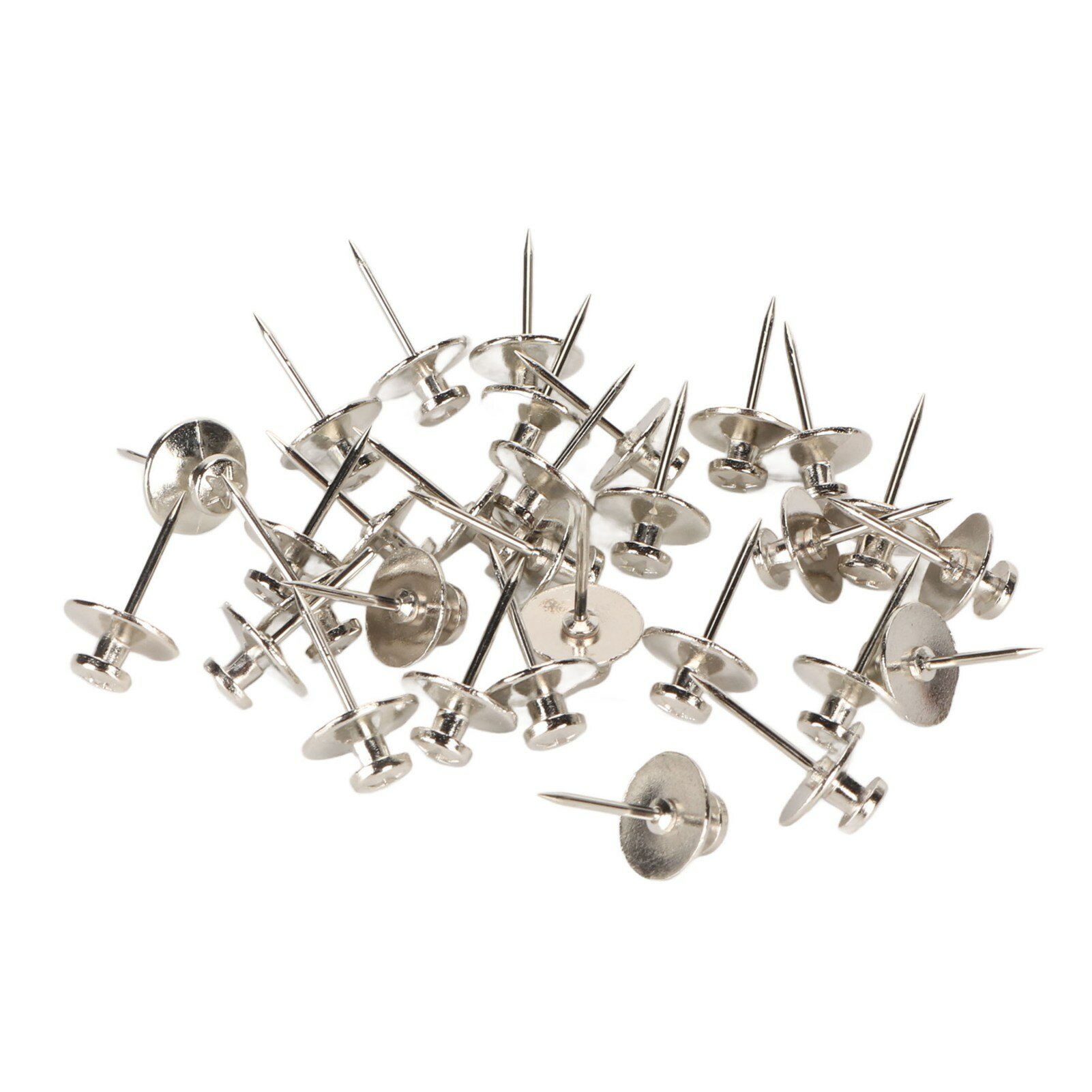 30шт Клеевые Гвозди для Картин из Цинк-сплава Двухголовые Крючки Тюмбаковые для Настенок Картин Серебристый Цвет